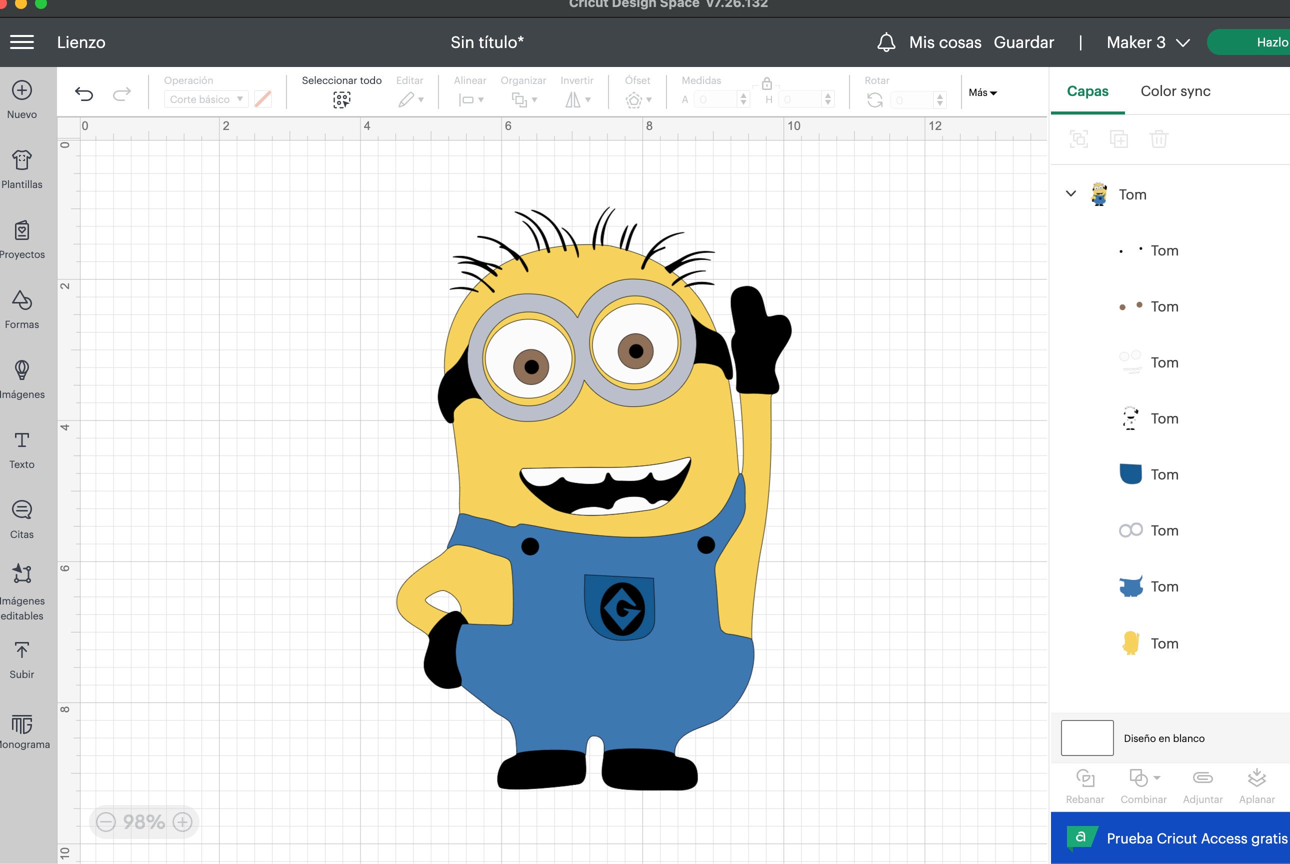 Tom Minion Svg en capas etiqueta de Minion SVG PNG DXF - Etsy México