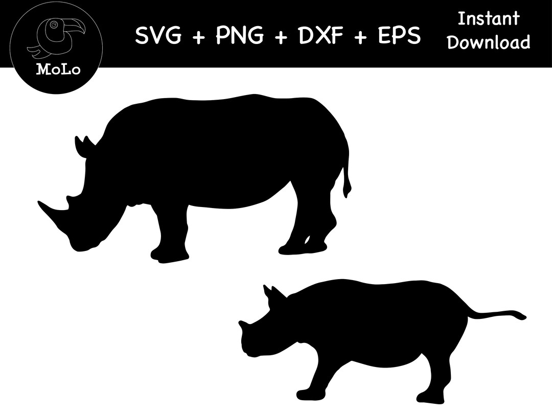 Rhino Bundle, Rhinoceros Decal, SVG, PNG, DXF, Bull Silhouette - Etsy