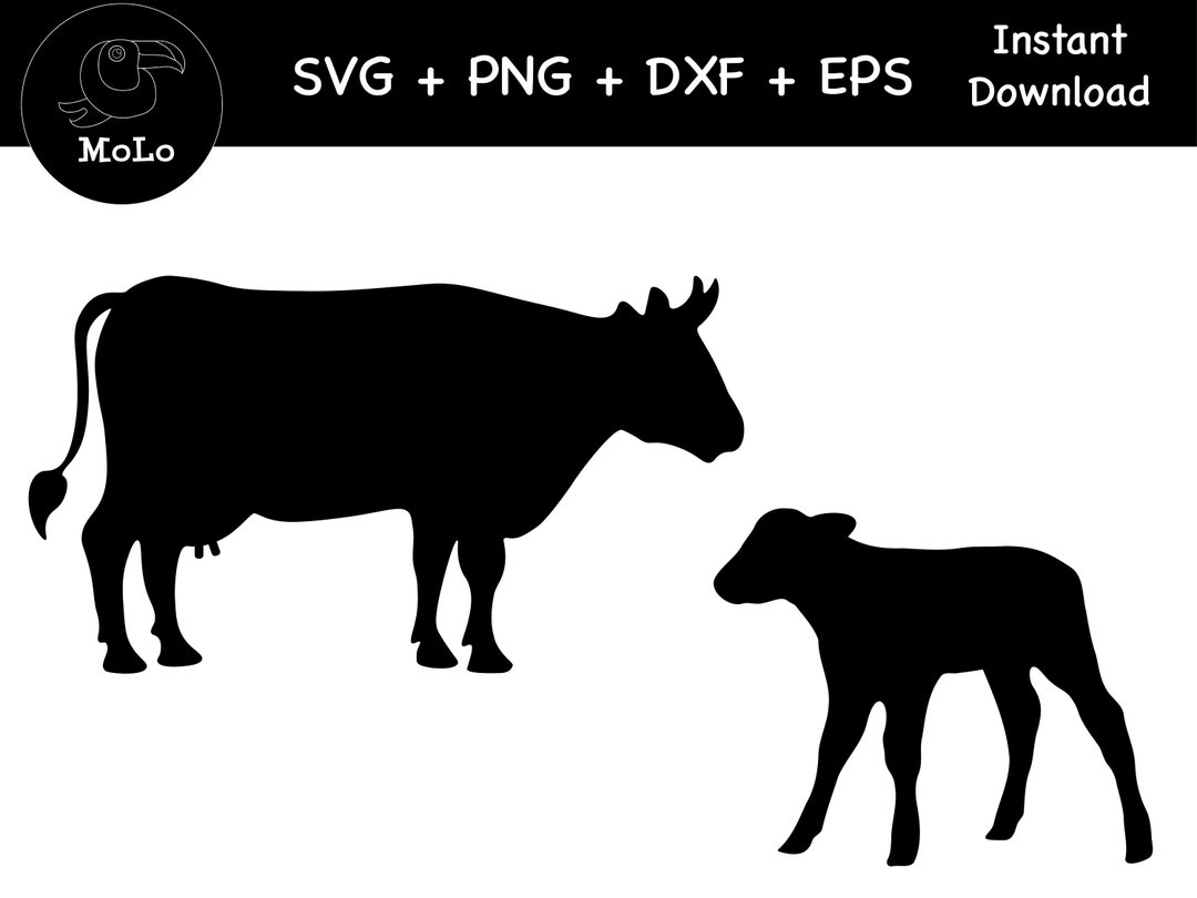 Cow and Calf Svg Cow Calf Clip Art Cricut SVG PNG DXF - Etsy