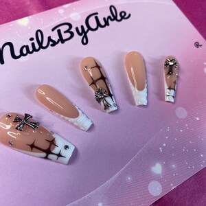 Y2k Grunge Cross Nails - Etsy