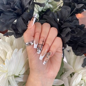 Y2k Grunge Cross Nails - Etsy
