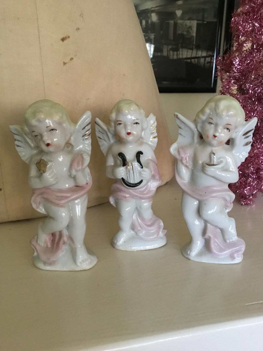 Vintage Porcelain Set of 3 Angels Cherubs JAPAN - Etsy