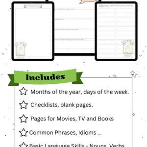Printable Language Learning Planner, Foreign Language, Digital Learning ...