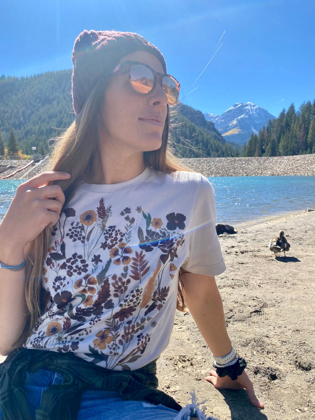 Wildflower Whimsy: Women's Fall Floral Graphic Tee & Hoodie Collection ...