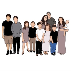 Faceless Family Portraits/ Digital Family Portraits/ Faceless/ | Etsy