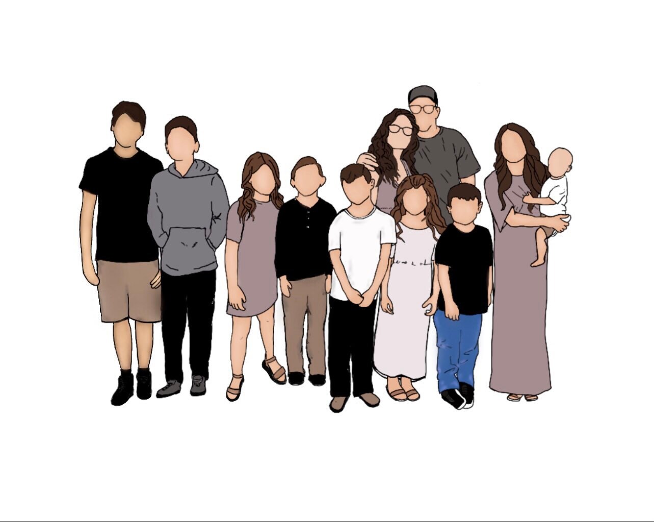 Faceless Family Portraits/ Digital Family Portraits/ Faceless ...
