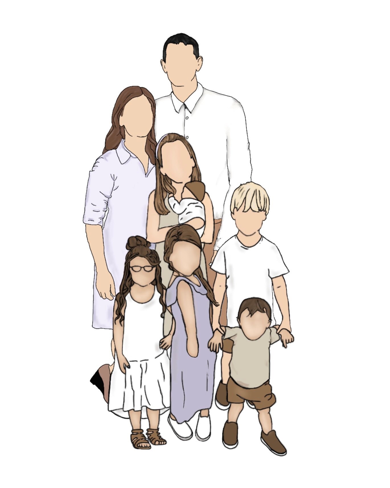 Faceless Family Portraits/ Digital Family Portraits/ Faceless ...