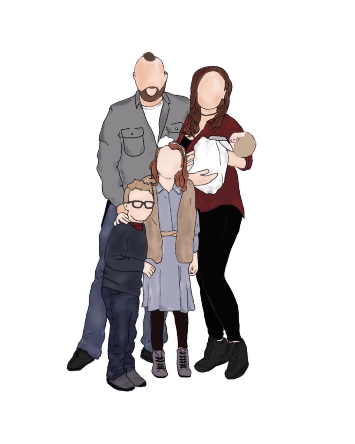Faceless Family Portraits/ Digital Family Portraits/ Faceless ...