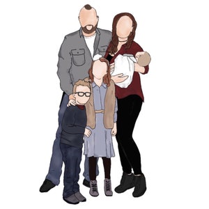 Faceless Family Portraits/ Digital Family Portraits/ Faceless/ | Etsy