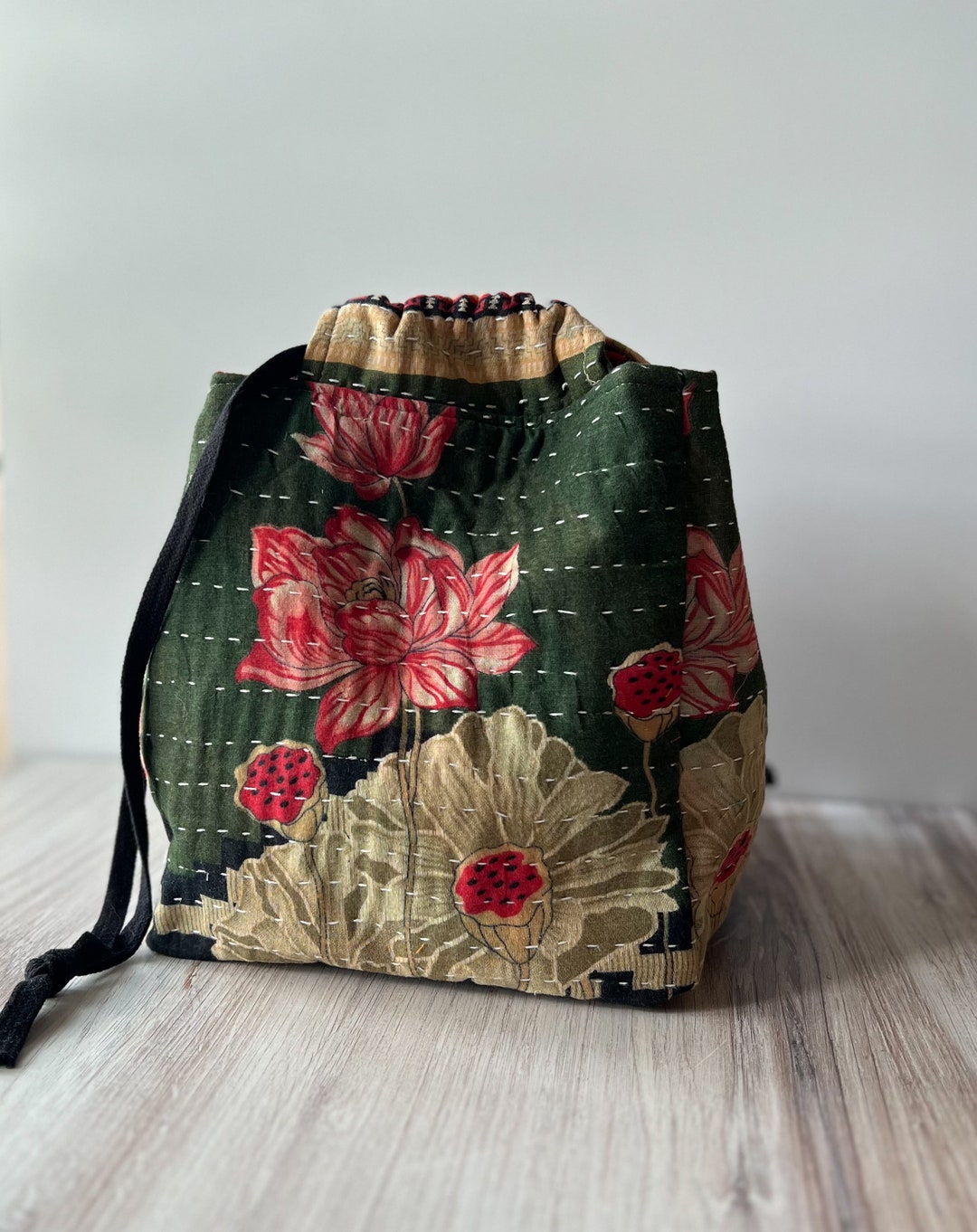 Japanese Rice Pouch Kantha Bag Kantha Gift Cosmetic Bag Komebukuro ...
