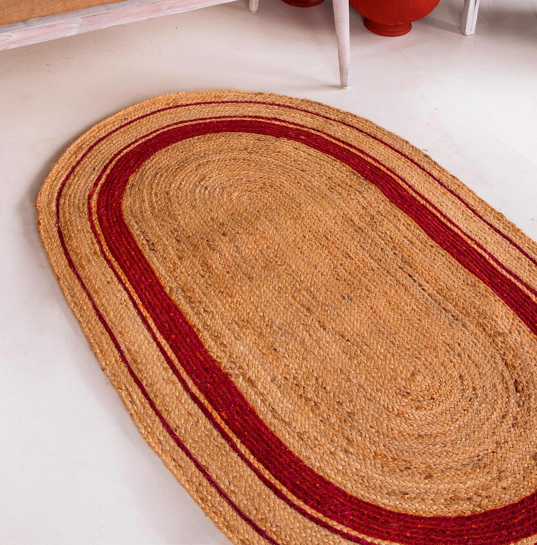 Handmade Oval Jute Rug Kitchen Large Area Rug Living Room Rug Indian ...