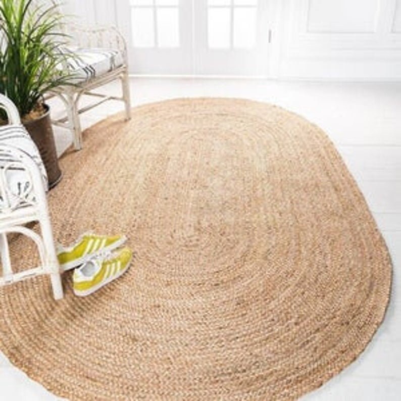Oval Braided Jute Area Rug for Beautiful Home Jute Rug - Etsy