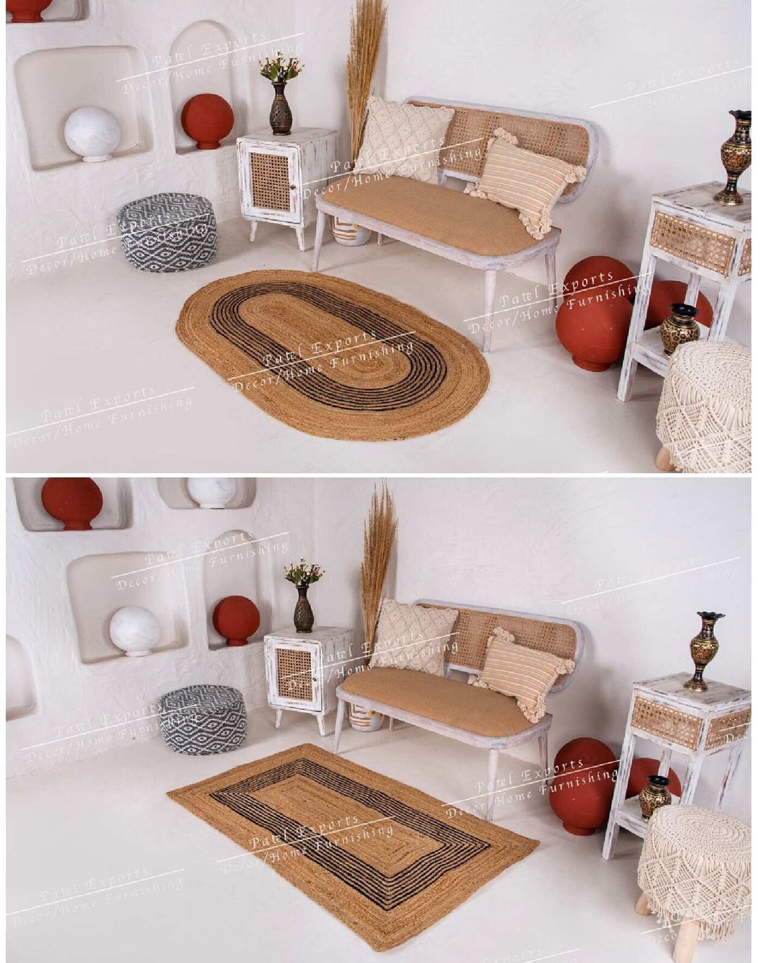 Natural Jute Runner Rug Jute Rugs Area Rug Solid Jute Rug jute Runner ...