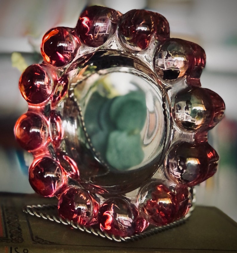 Vintage Anchor Hocking Nova Boopie Bubble Glass Ashtray Trinket Dish Cranberry Pink 5 Diameter ...