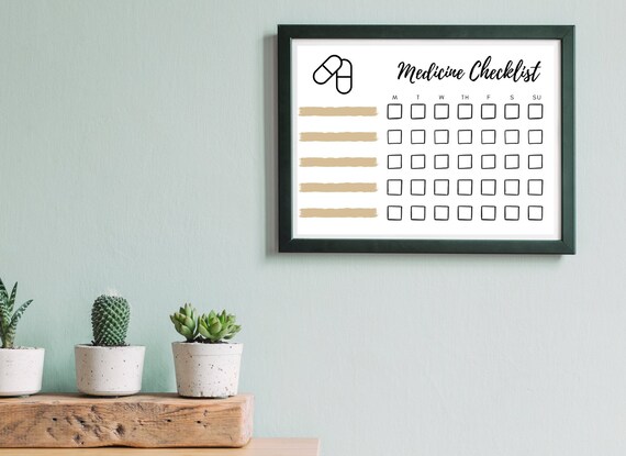 Weekly Medicine Checklist Instant Download Printable - Etsy