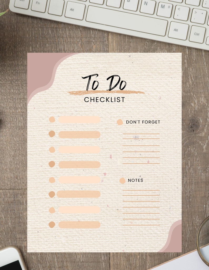 To Do Checklist Printable | PDF | Instant Download | Errands | Time ...