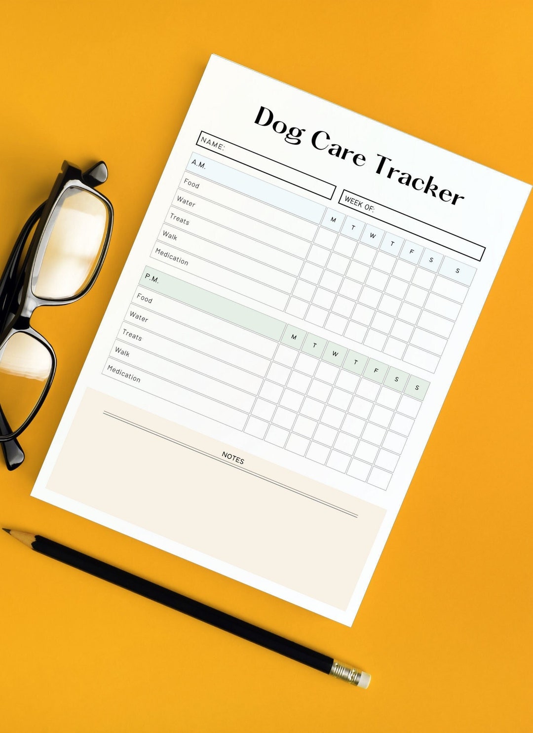 Dog Care Tracker | Instant Download | Printable | Weekly Pet Sitter ...