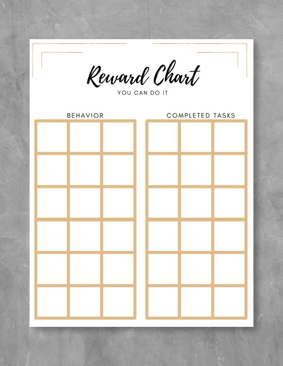 Reward Chart Printable Instant Download Star for Good Behavior - Etsy UK