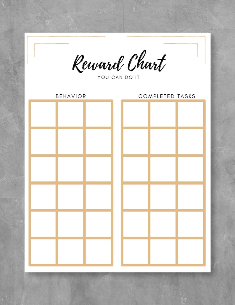 Reward Chart | Printable | Instant Download | Positive Reinforcement ...