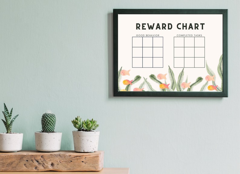 Reward Chart Printable Instant Download Track Good Behavior, Completed ...