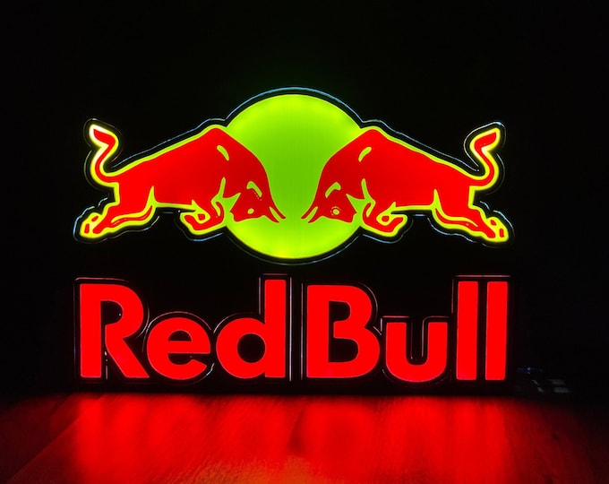 Red Bull LED Sign | Display Shelf | Racing Sign - Etsy