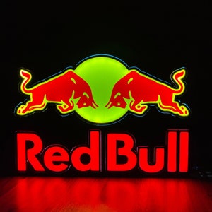 Red Bull LED Sign | Display Shelf | Racing Sign - Etsy