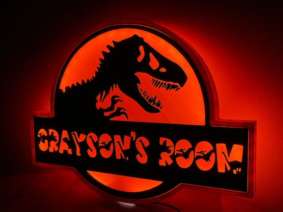 Custom Dino Theme Room Signs Dinosaur Nigh Lamp LED Sign - Etsy