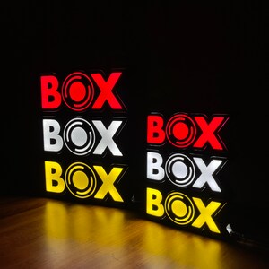 F1 Box Box Box Sign | Funny LED Sign | Mancave | Funny Sign - Etsy
