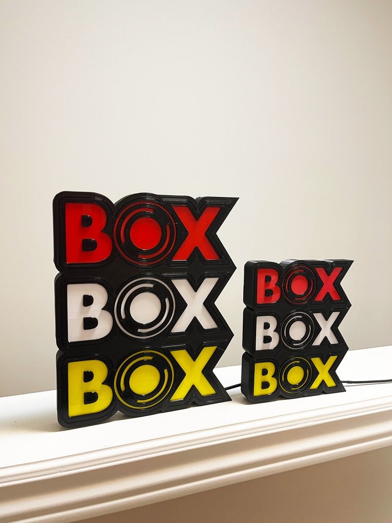F1 Box Box Box Sign | Funny LED Sign | Mancave | Funny Sign - Etsy