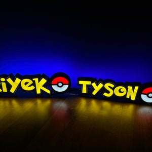 LED Pokemon Signs | Customized | 3D Names - Etsy
