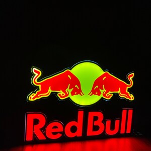 Red Bull LED Sign | Display Shelf | Racing Sign - Etsy