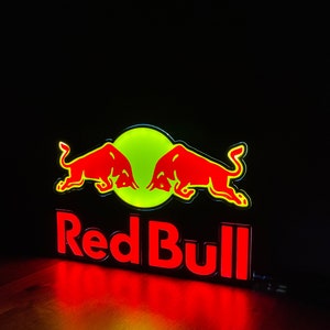 Red Bull LED Sign | Display Shelf | Racing Sign - Etsy