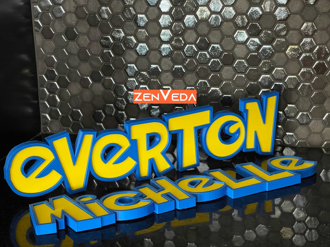 Custom Pokemon 3D Name Signs | Etsy