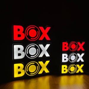 F1 Box Box Box Sign | Funny LED Sign | Mancave | Funny Sign - Etsy