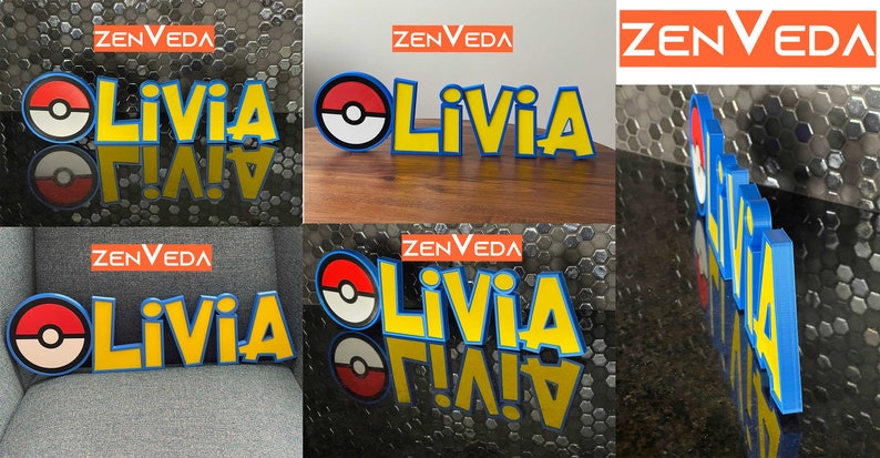 Custom Pokemon 3D Name Signs | Etsy