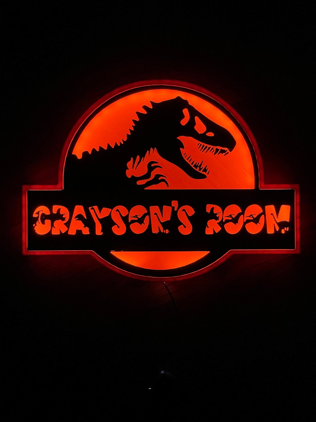 Custom Dino Theme Room Signs | Dinosaur Nigh Lamp | LED Sign | Nursery ...