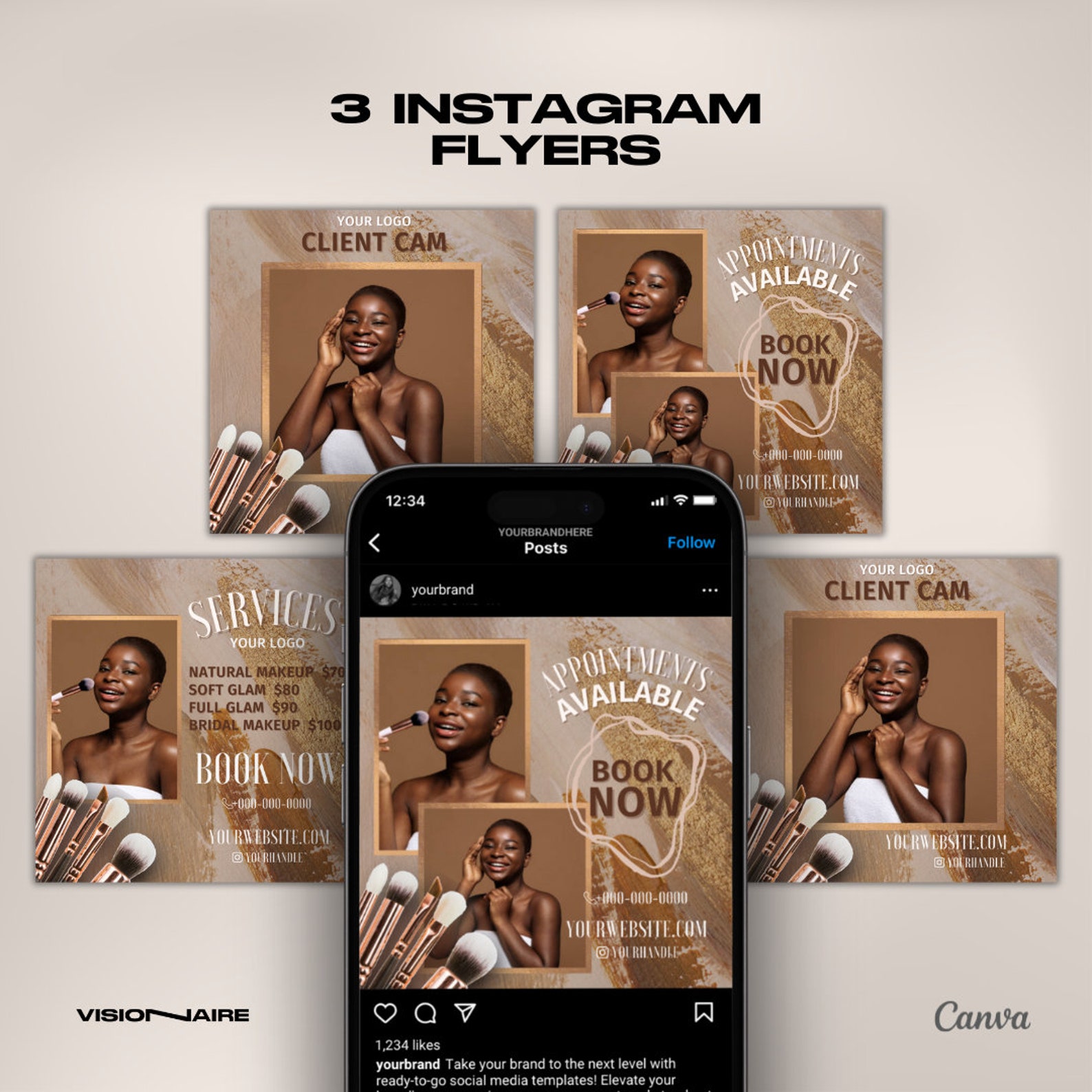 Makeup Flyer, Makeup Appointment Available, Makeup Services, DIY Canva ...