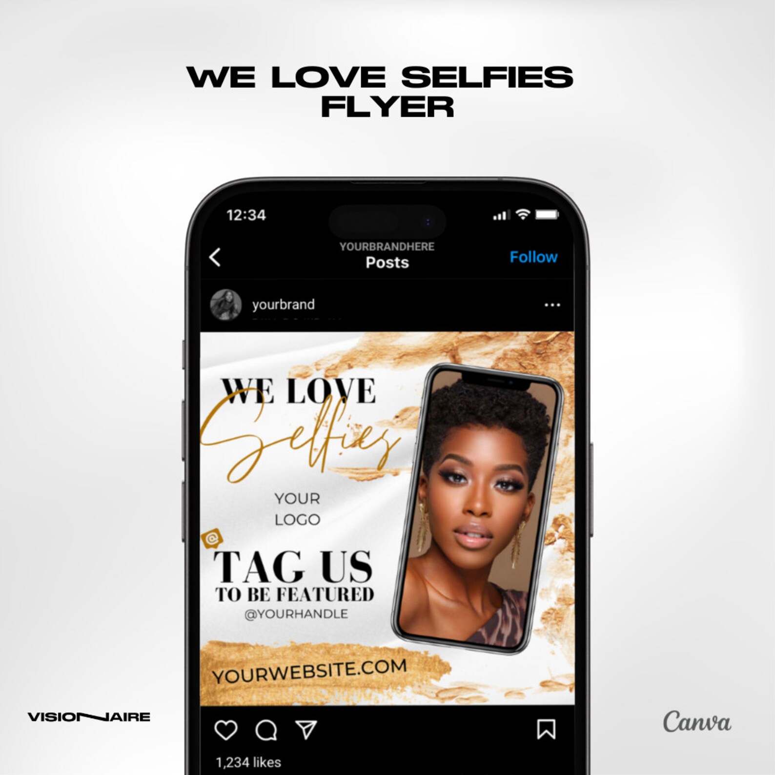 Selfies Template, Instagram Template, Makeup Artist Template, Boutique ...