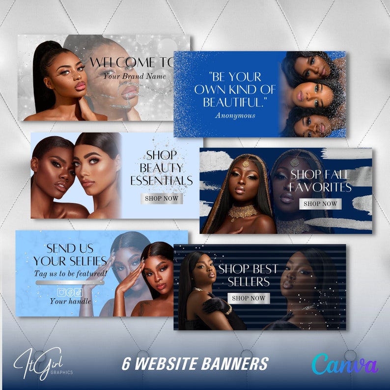 DIY WEB BANNERS, Canva Templates, Silver Glitter, Web Banners, Template ...