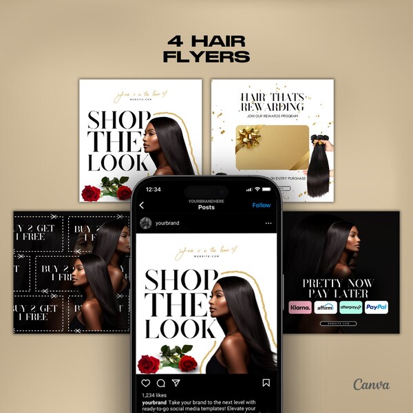 Blowout Sale Flyer Template New Arrival Shop Now Hair Bundles Lash Tech ...