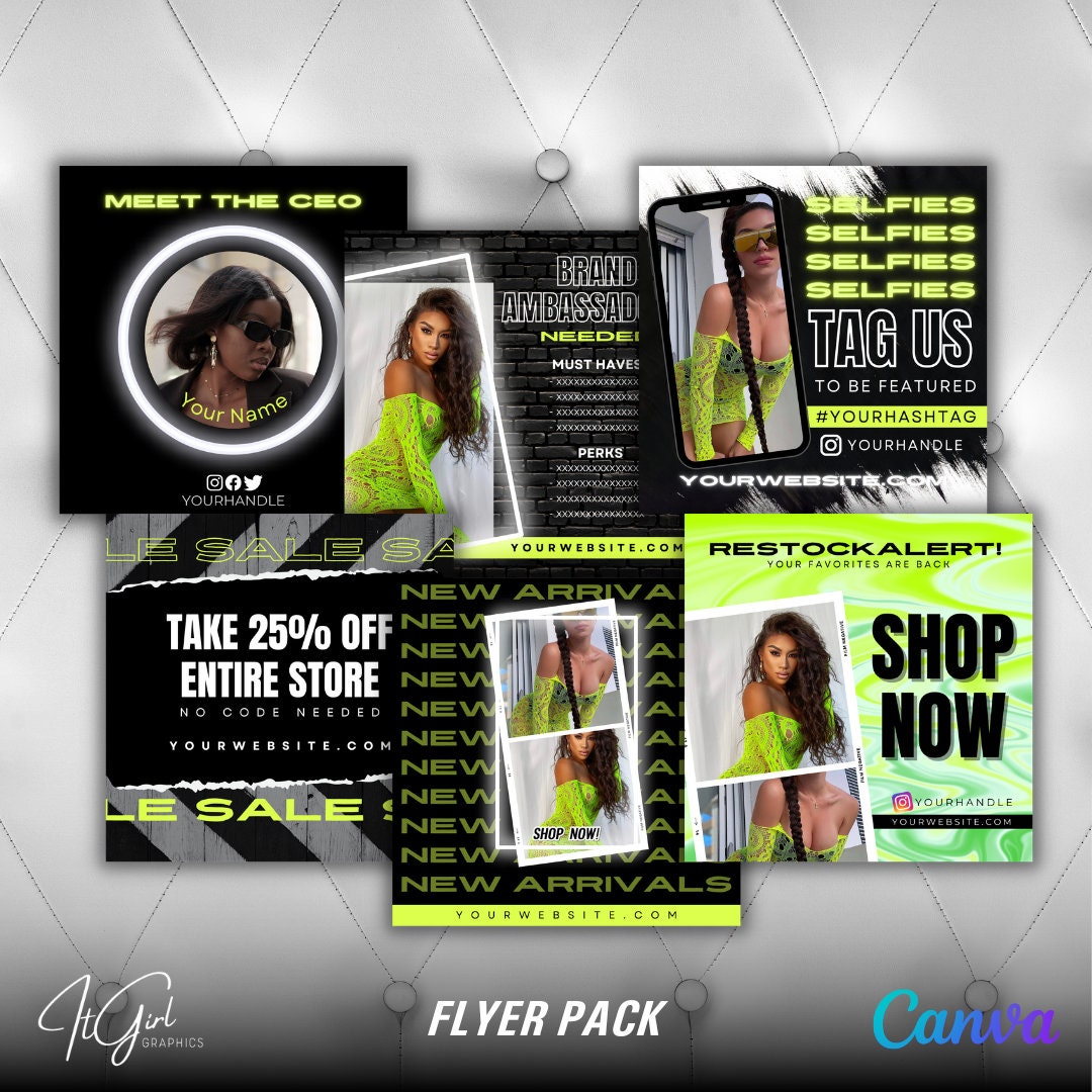 6 DIY Canva Flyers Template Pack Boutique Flyer Meet the - Etsy