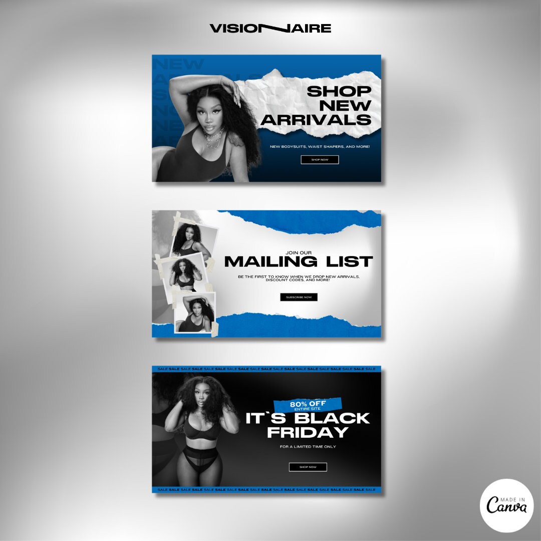 Web Banners Boutique Banner Set | DIY Shopify Web Banners | Canva ...