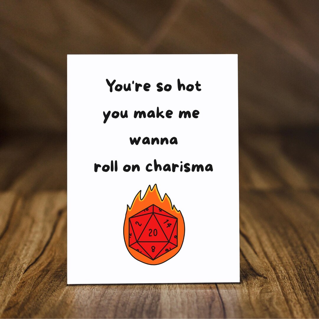 Funny D&D Love Card – Roll for Charisma Card – Nerdy Valentine Card ...