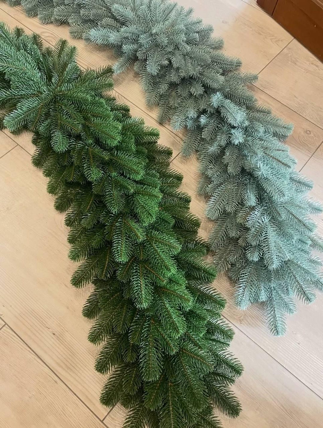 Lush Green & Blue Artificial Spruce Christmas Garland - Etsy