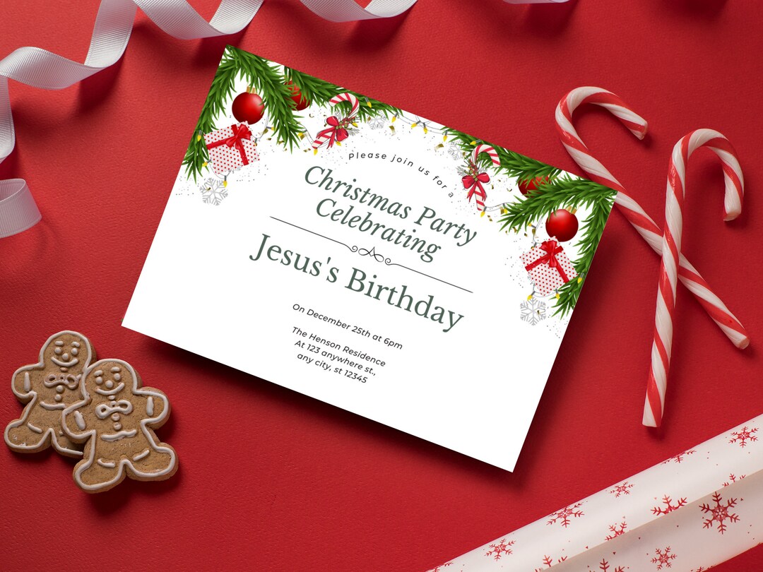 Custom Cristian Christmas Invitation Celebrating Jesus's Birthday ...