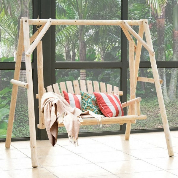 Wooden Bench Swing - Etsy