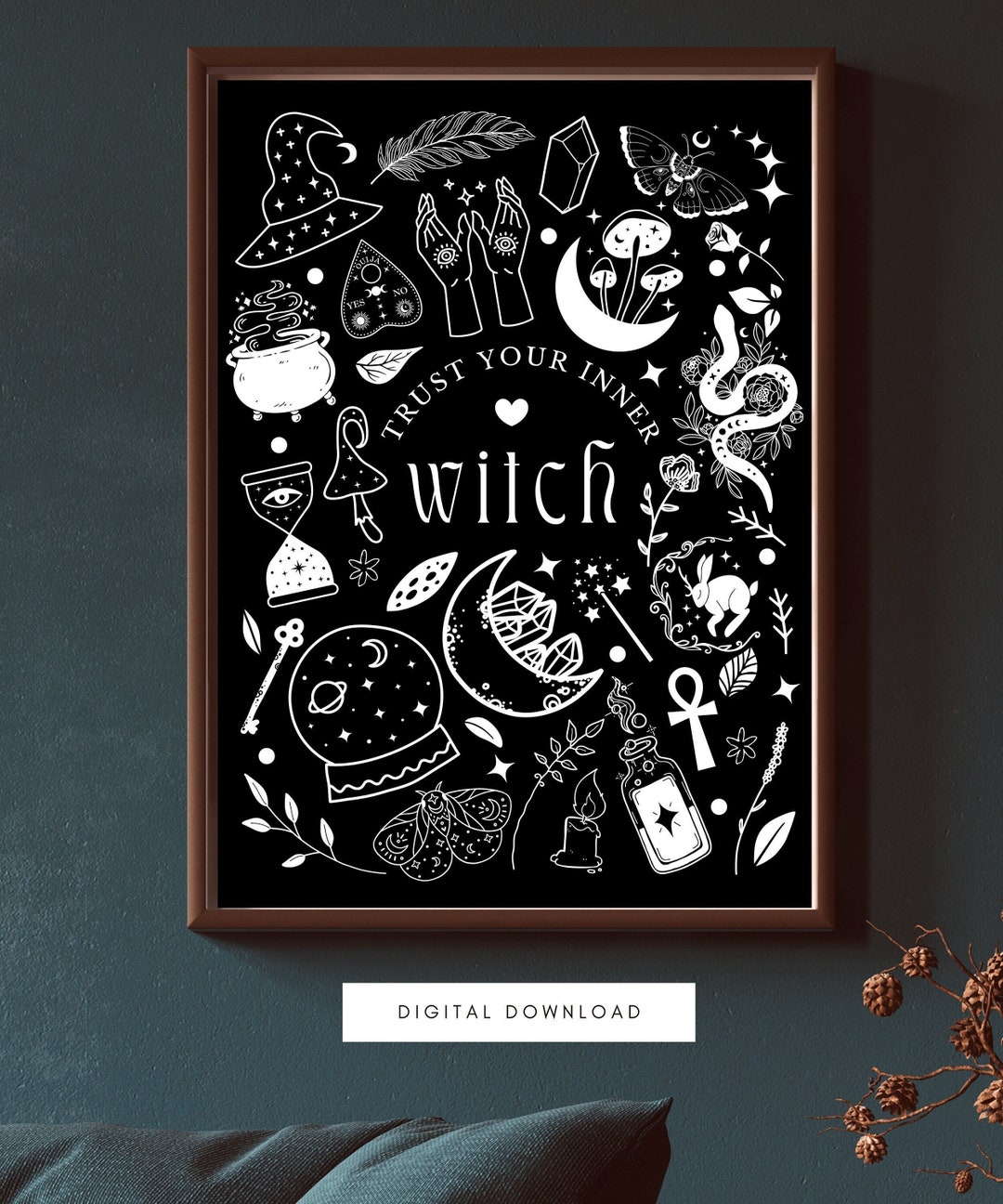 Witch Wall Art, Magic Digital Downloadable Print, Witchy Printable ...