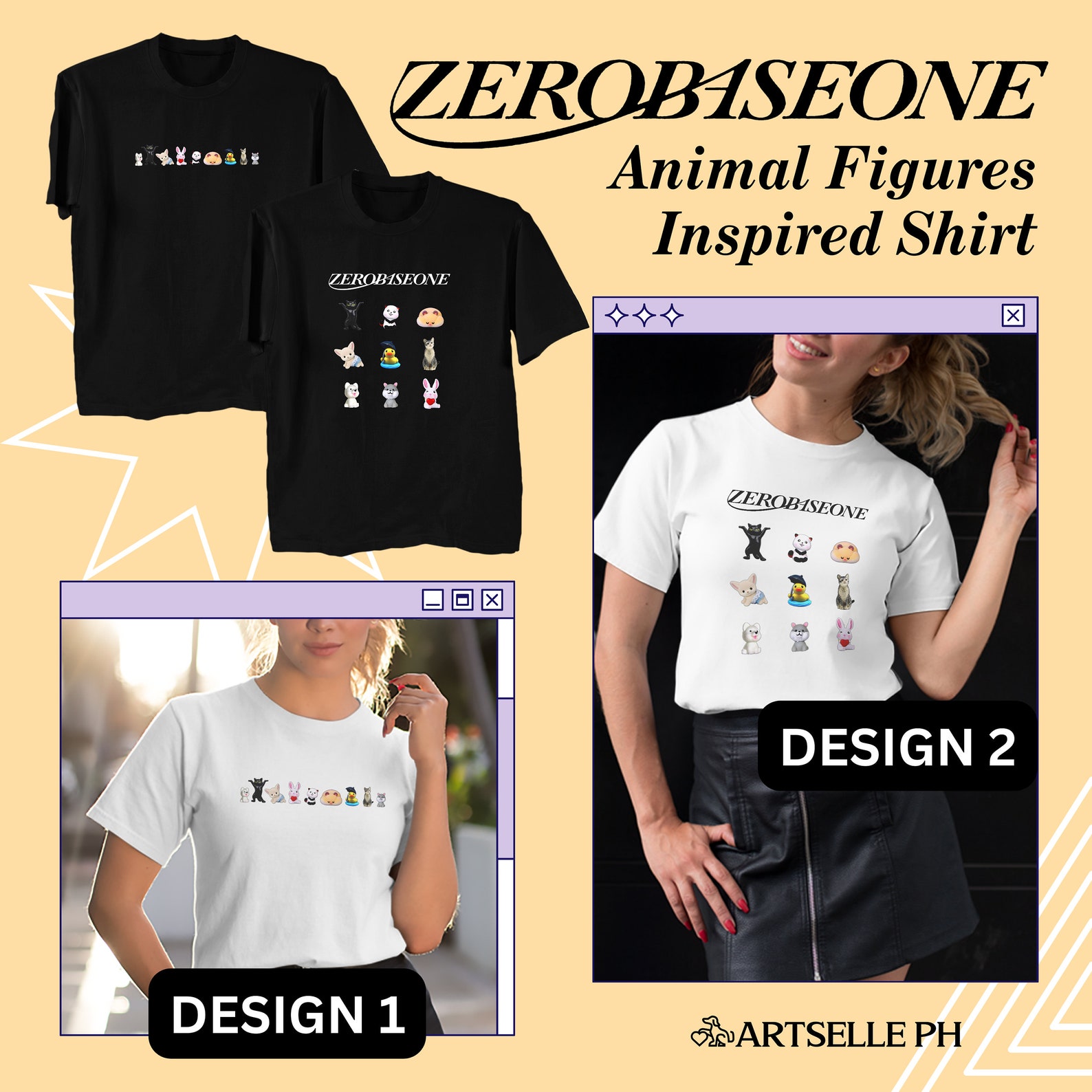 ZEROBASEONE Shirt ZB1 Cute Animal Figures From Yujin Inspired K-POP T ...