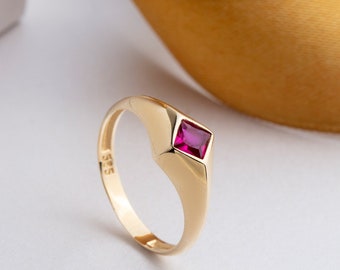 Ruby Gold Ring | Etsy