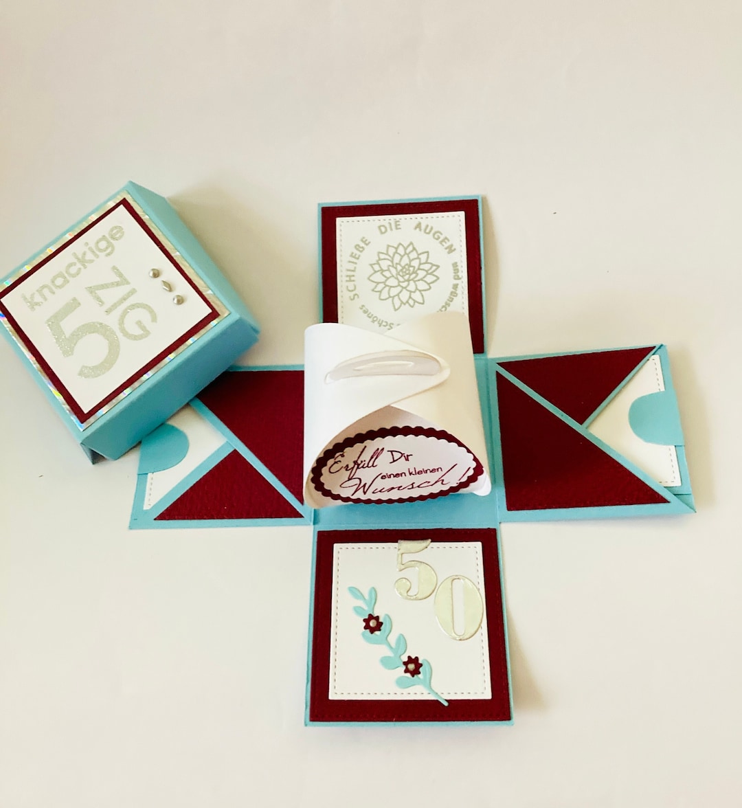 Explosion Box 50th Birthday Congratulations Money Gift Box Voucher Box ...